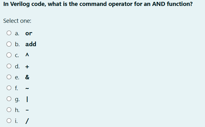 Solved In Verilog Code What Is The Command Operator For An 3904