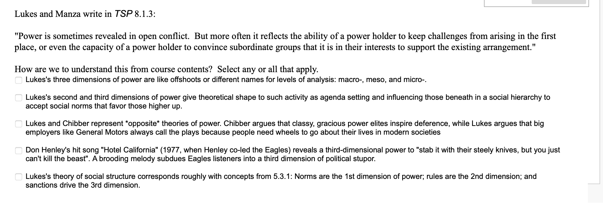 Solved 'Power is sometimes revealed in open conflict. But | Chegg.com