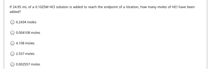Solved What is the endpoint of the reaction? when the | Chegg.com