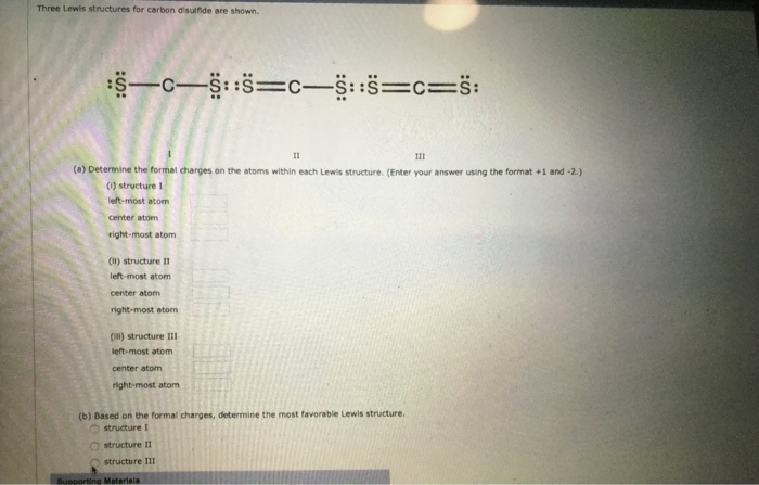 Solved Three Lewis structures for carbon disulfide are | Chegg.com