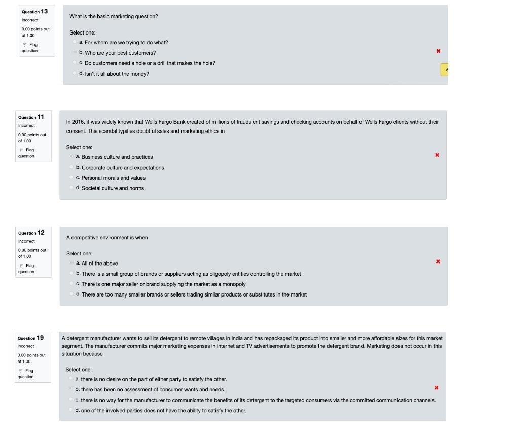 Solved What is the basic marketing question? Question 13 | Chegg.com