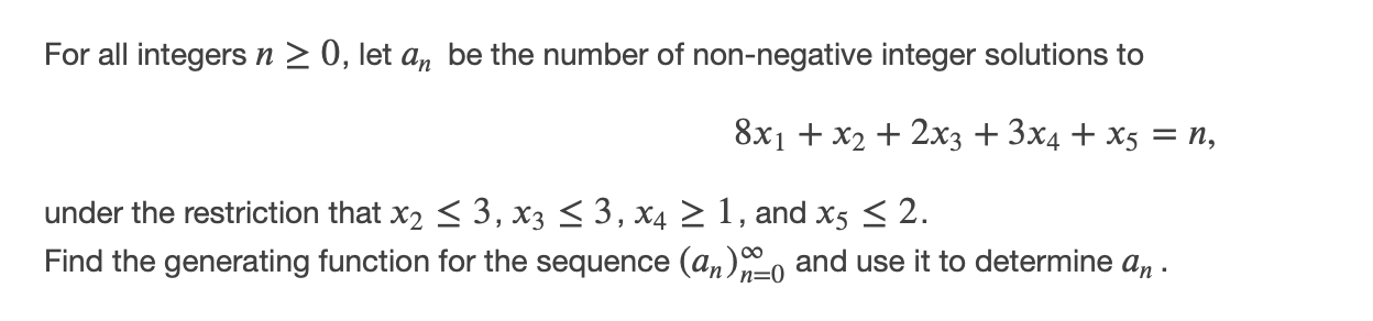 Solved For all integers n > 0, let an be the number of | Chegg.com
