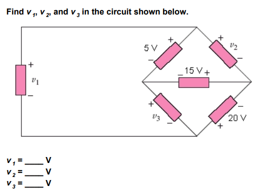 Solved Find v1,v2, and v3 in the circuit shown below. | Chegg.com