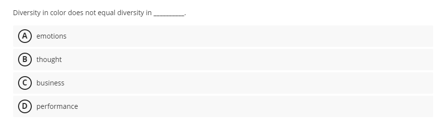 Solved Diversity in color does not equal diversity | Chegg.com