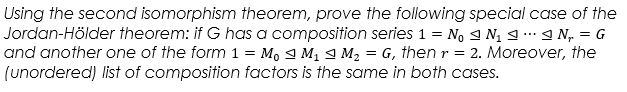 Using the second isomorphism theorem, prove the | Chegg.com