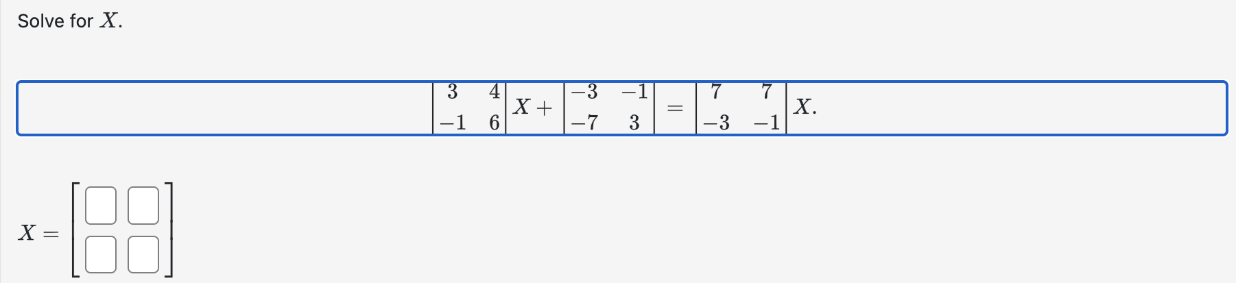 Solved Solve for X. \begin{tabular}{|c|cc|c|cc|c|cc|c|} | Chegg.com