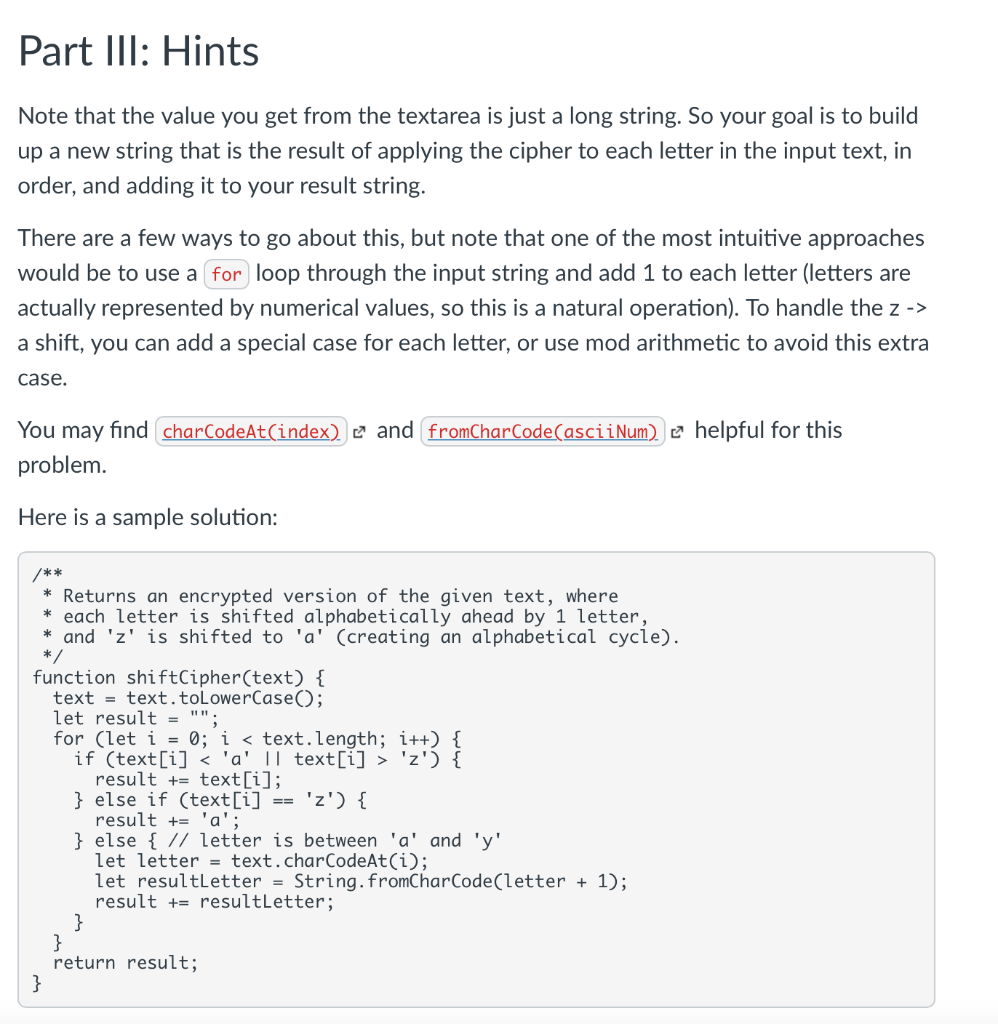 Solved Part I: Write the start of encrypt-it.js Write | Chegg.com