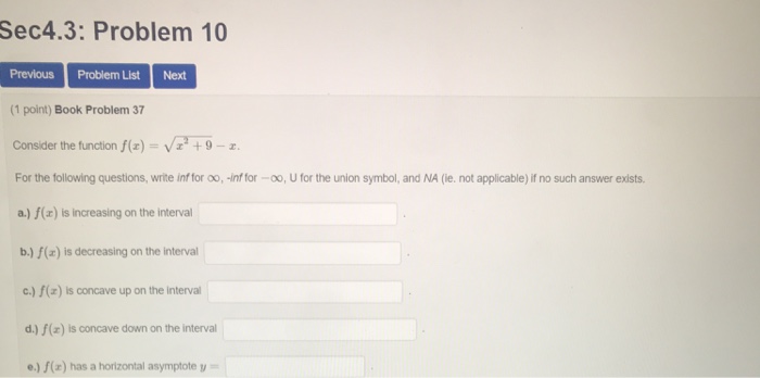 Solved Sec4.3: Problem 10 Previous Problem ListNext (1 | Chegg.com