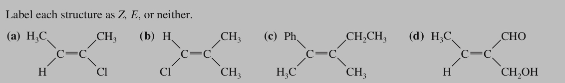 Solved Label each structure as Z, E, or neither. (a) H3C CH | Chegg.com