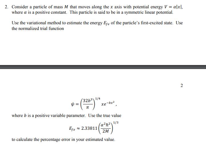 Solved Consider a particle of mass M that moves along the x | Chegg.com