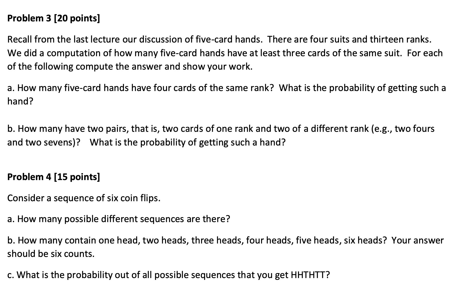 Problem 3 [20 points] Recall from the last lecture | Chegg.com