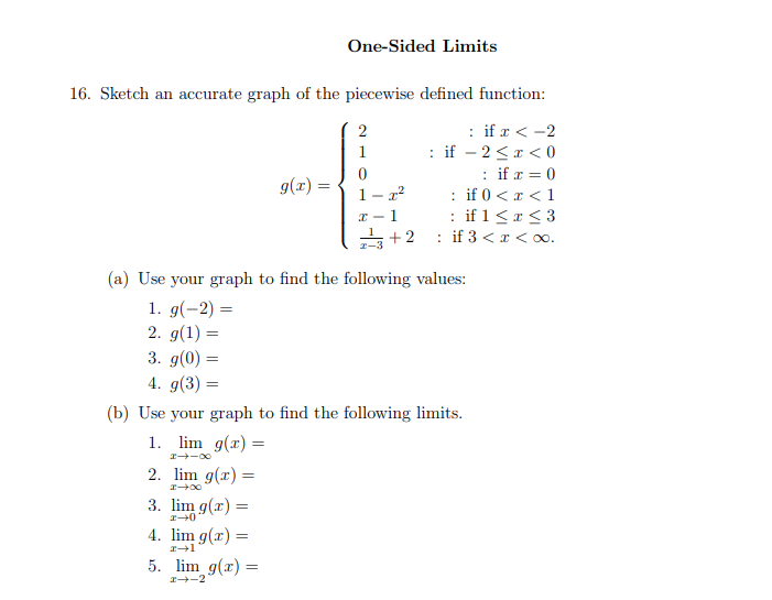 Solved 16. Sketch an accurate graph of the piecewise defined | Chegg.com