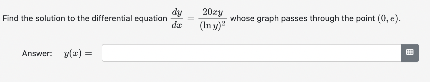 Solved Find the solution to the differential equation | Chegg.com
