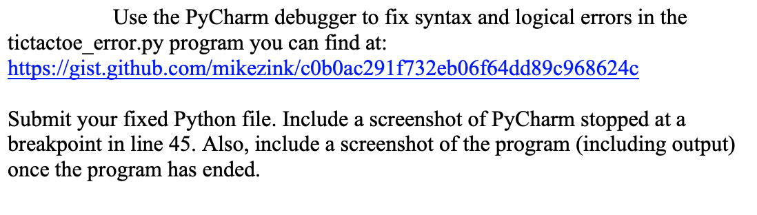 Solved Use the PyCharm debugger to fix syntax and logical | Chegg.com