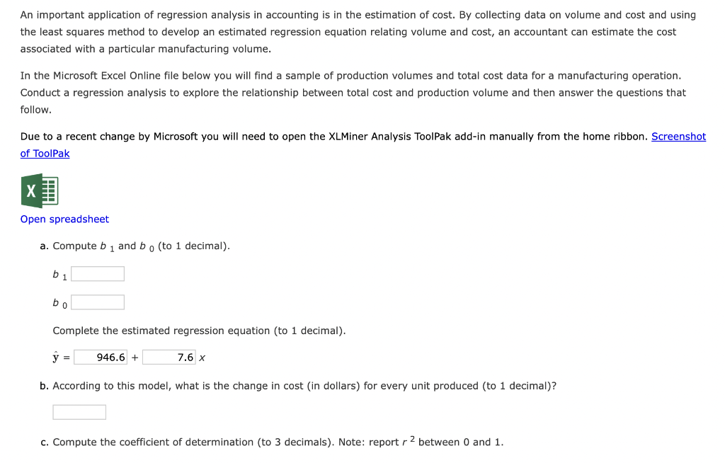 Solved An important application of regression analysis in | Chegg.com