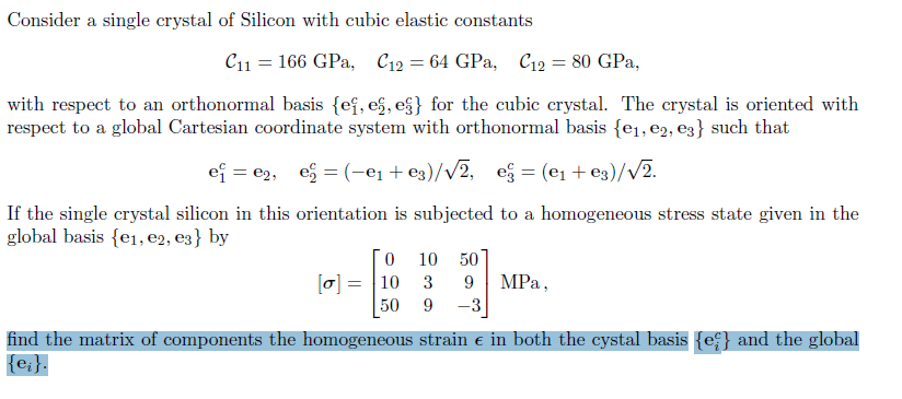 Solved Consider a single crystal of Silicon with cubic | Chegg.com
