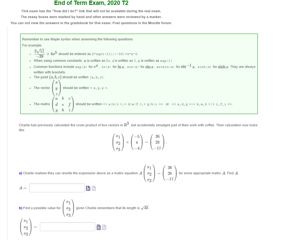 Solved Can you solve the question using( Maple )??Charlie | Chegg.com