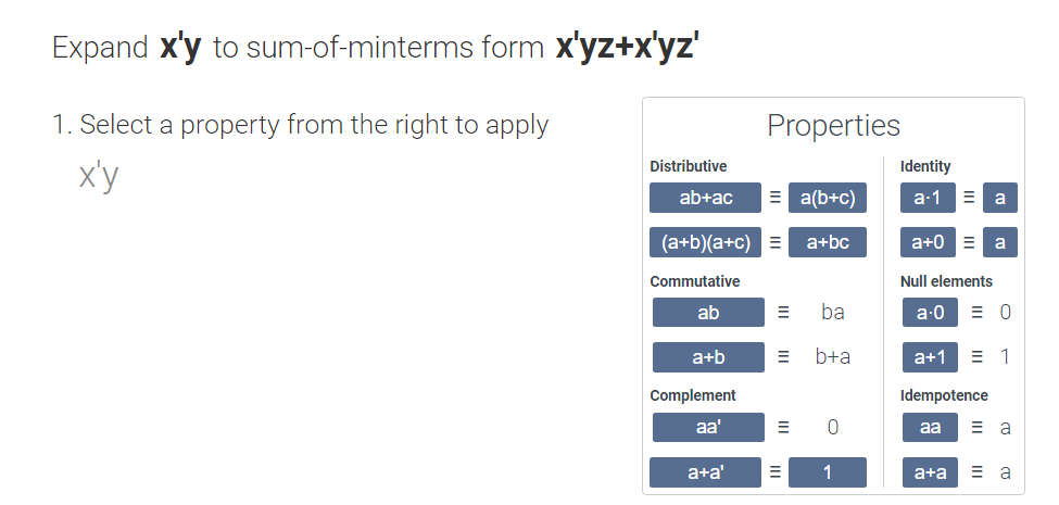 Solved sExpand x'y ﻿to sum-of-minterms form x'yz+x'yzSelect | Chegg.com