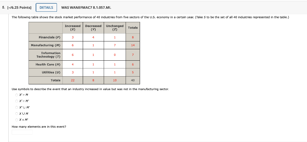 Solved 5. (-/6.25 Points] DETAILS WAS WANEFMAC7 8.1.057.MI. | Chegg.com