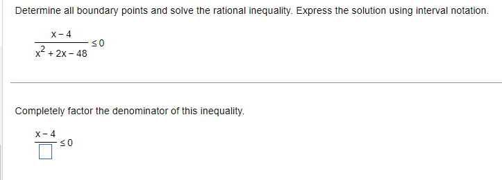 Solved Determine all boundary points and solve the rational | Chegg.com