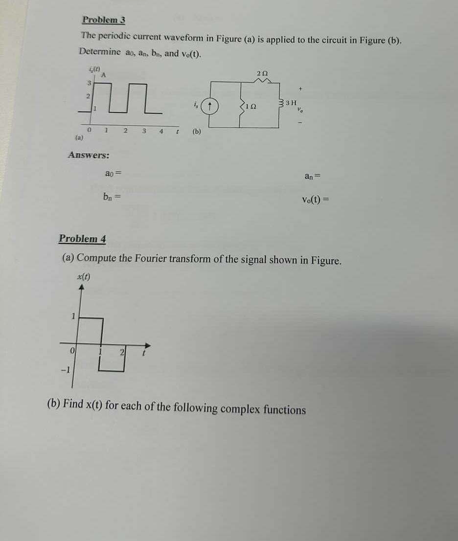 Solved Problem 3 The periodic current waveform in Figure (a) | Chegg.com