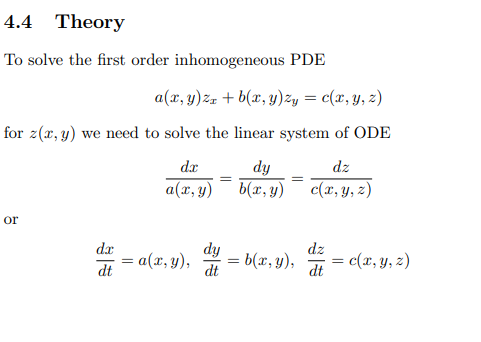 Solved To solve the first order inhomogeneous PDE | Chegg.com