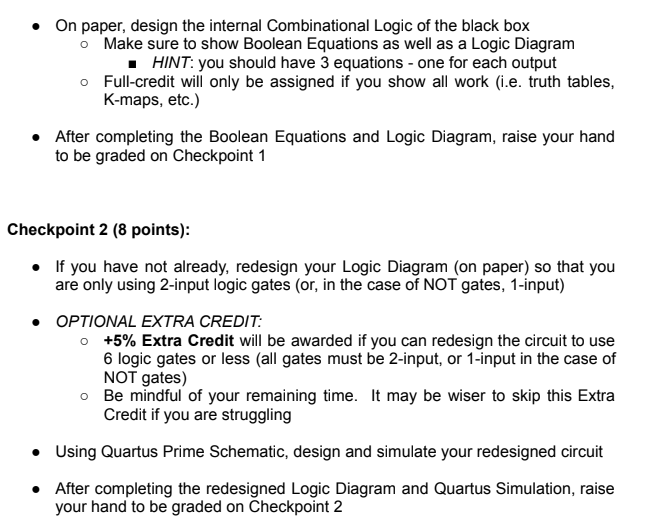 [Solved]: Inside of the box is a combinational logic circu