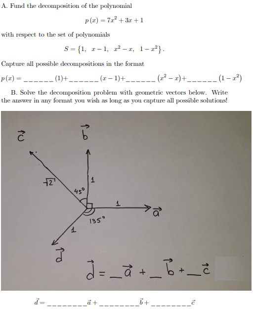 Solved A. Fund the decomposition of the polynomial p(x) = | Chegg.com
