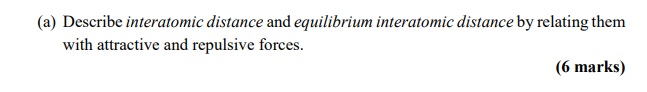 Solved (a) Describe interatomic distance and equilibrium | Chegg.com