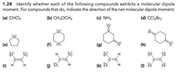 Solved 1.28 Identify whether each of the following compounds | Chegg.com