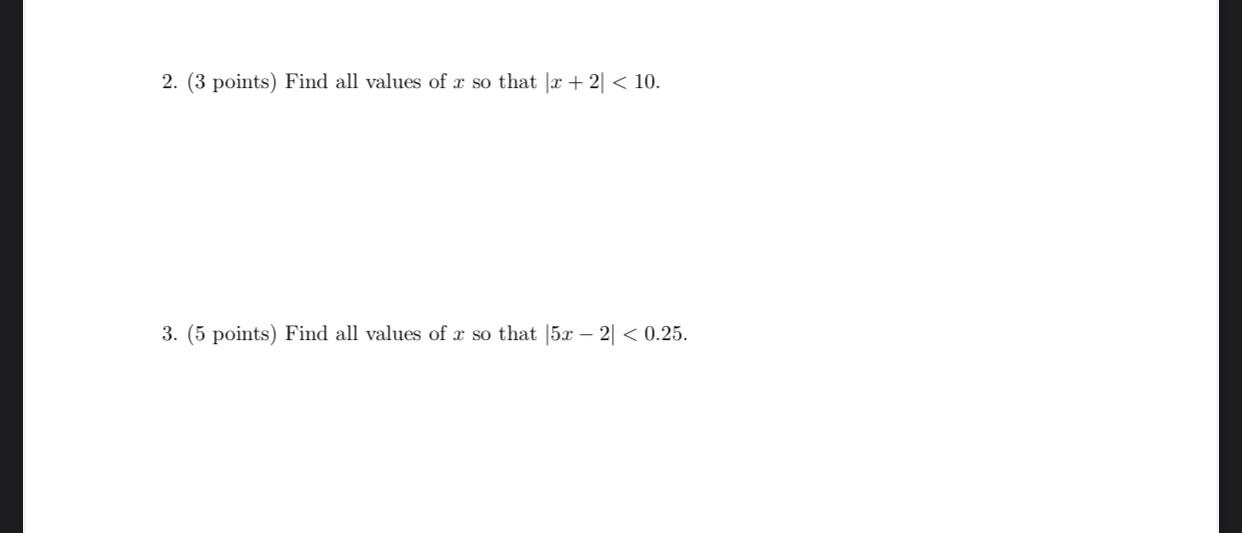 Solved 2. (3 points) Find all values of x so that ∣x+2∣