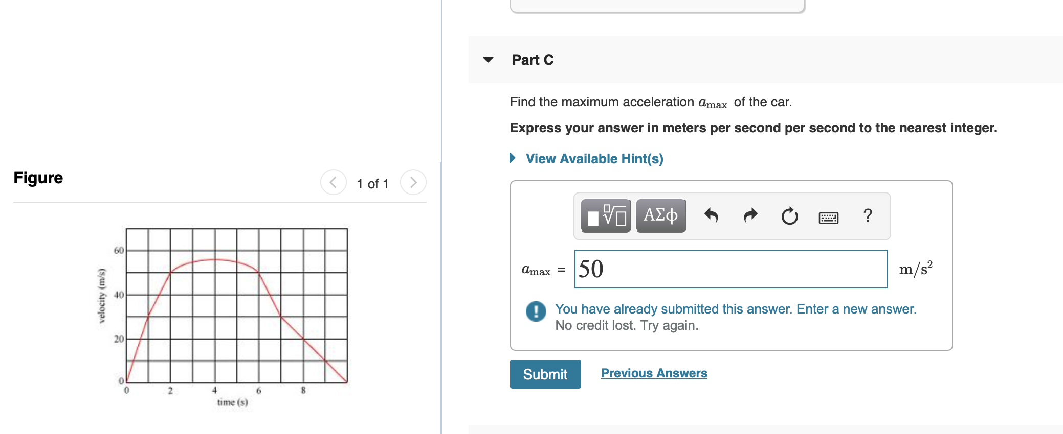 Solved Part C Find the maximum acceleration Amax of the car. | Chegg.com Solved Part C Find the maximum acceleration Amax of the car. | Chegg.com