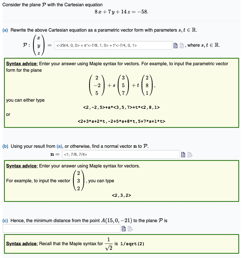 Solved Consider the plane P with the Cartesian equation | Chegg.com
