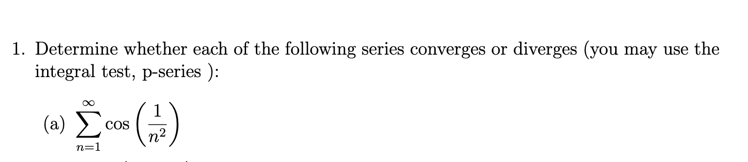 Solved Determine whether each of the following series | Chegg.com