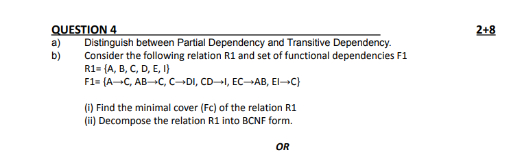 Solved 2+8 QUESTION 4 a) Distinguish between Partial | Chegg.com