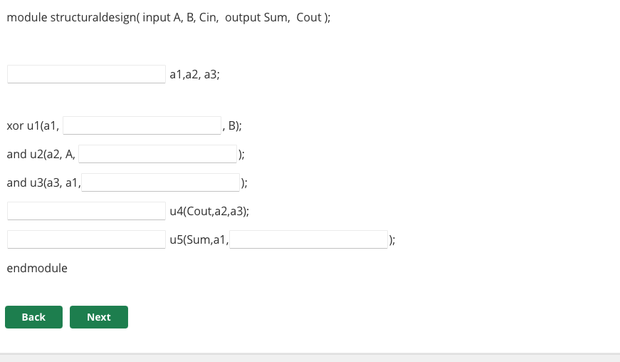 Solved (35 pts) This program implements the Full Adder | Chegg.com
