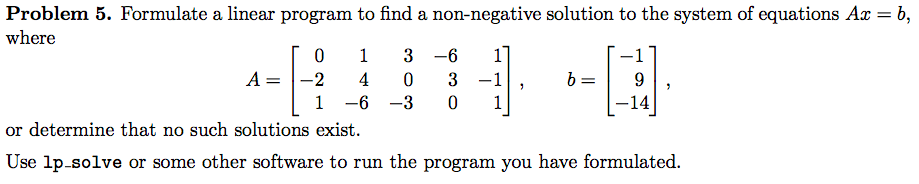 Solved Problem 5. Formulate a linear program to find a | Chegg.com