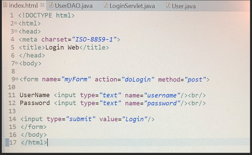 Solved Finish the login web servlet application. 1. Create a | Chegg.com