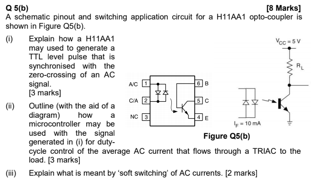 Solved [8 Marks] Q 5(b) A schematic pinout and switching | Chegg.com