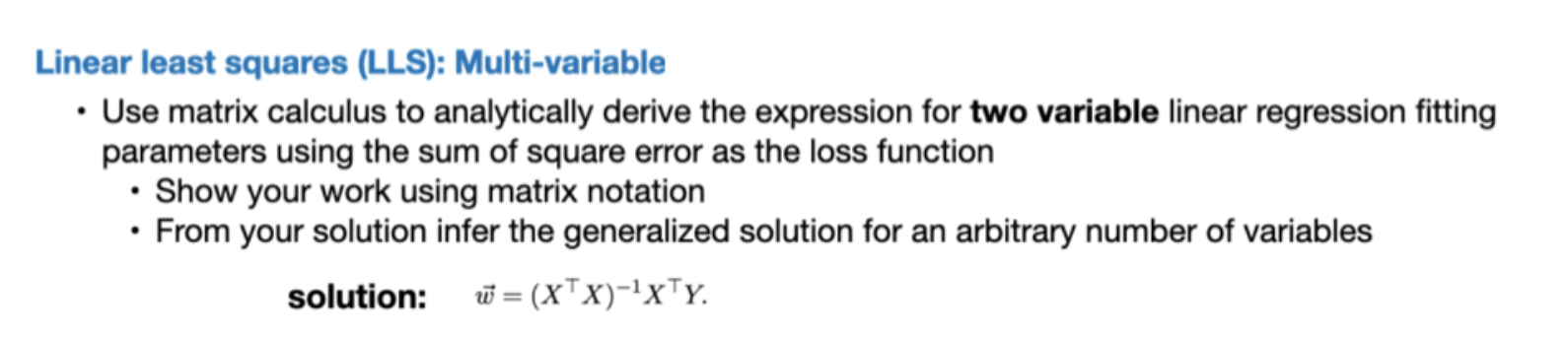 Solved Linear least squares (LLS): Multi-variable - Use | Chegg.com