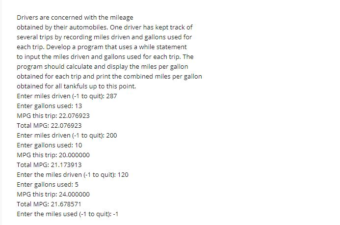 Solved Drivers are concerned with the mileage obtained by | Chegg.com