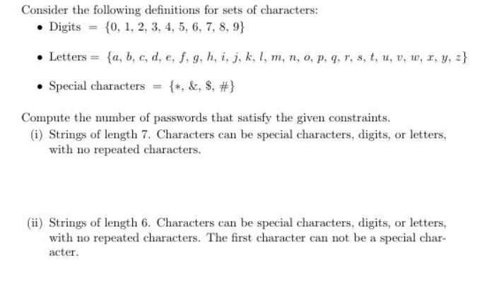 Solved Consider the following definitions for sets of | Chegg.com