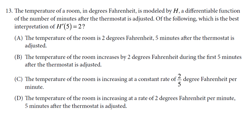 Solved 13. The temperature of a room, in degrees Fahrenheit, | Chegg.com