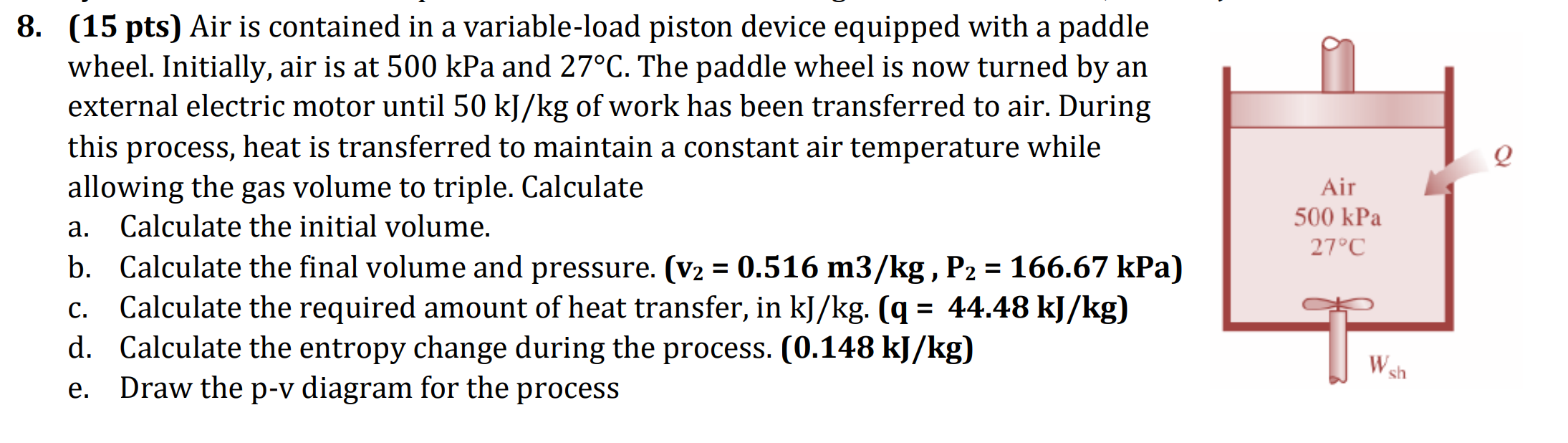 Solved 8. (15 pts) Air is contained in a variable-load | Chegg.com