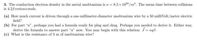 Solved 3. The conduction electron density in the metal | Chegg.com