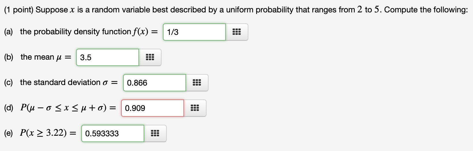 Solved (1 point) Suppose x is a random variable best | Chegg.com