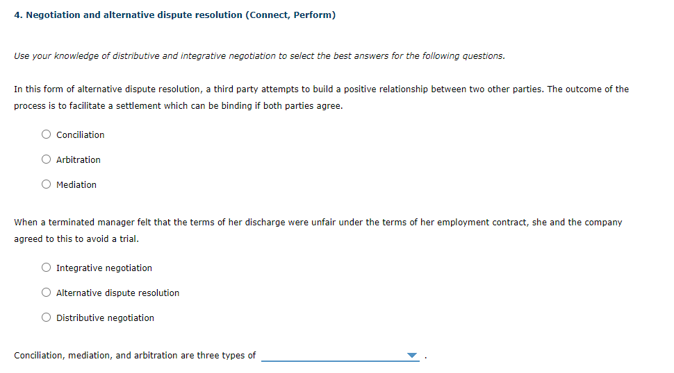 Solved 4. Negotiation and alternative dispute resolution | Chegg.com