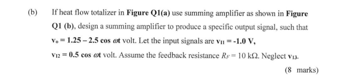Solved (b) If heat flow totalizer in Figure Q1(a) use | Chegg.com
