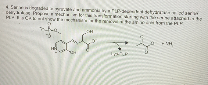 Solved 4. Serine is degraded to pyruvate and ammonia by a | Chegg.com
