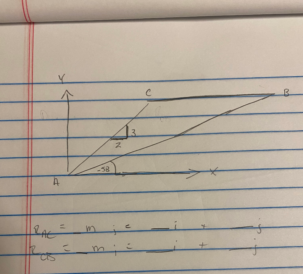Solved Determine AC and CB, given AB magnitude equals 16 m, | Chegg.com